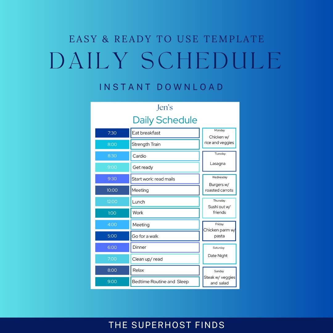 Editable Daily Planner | Canva Daily Schedule Template | Printable ...
