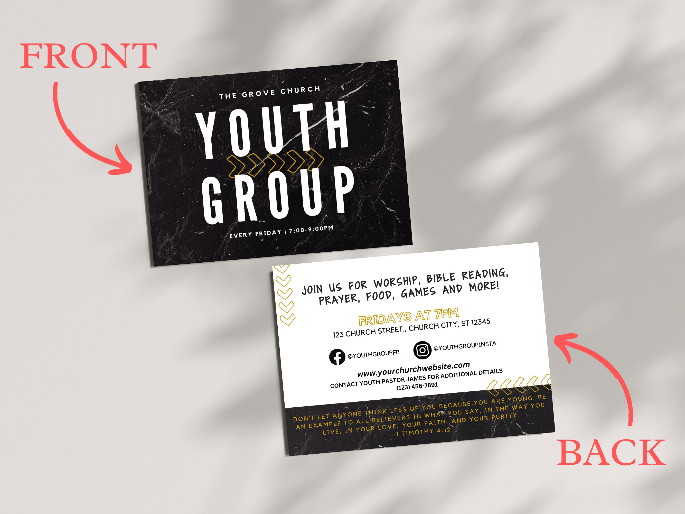 Youth Group Flyer, Youth Group Invite Card, Church Youth Event Invite ...