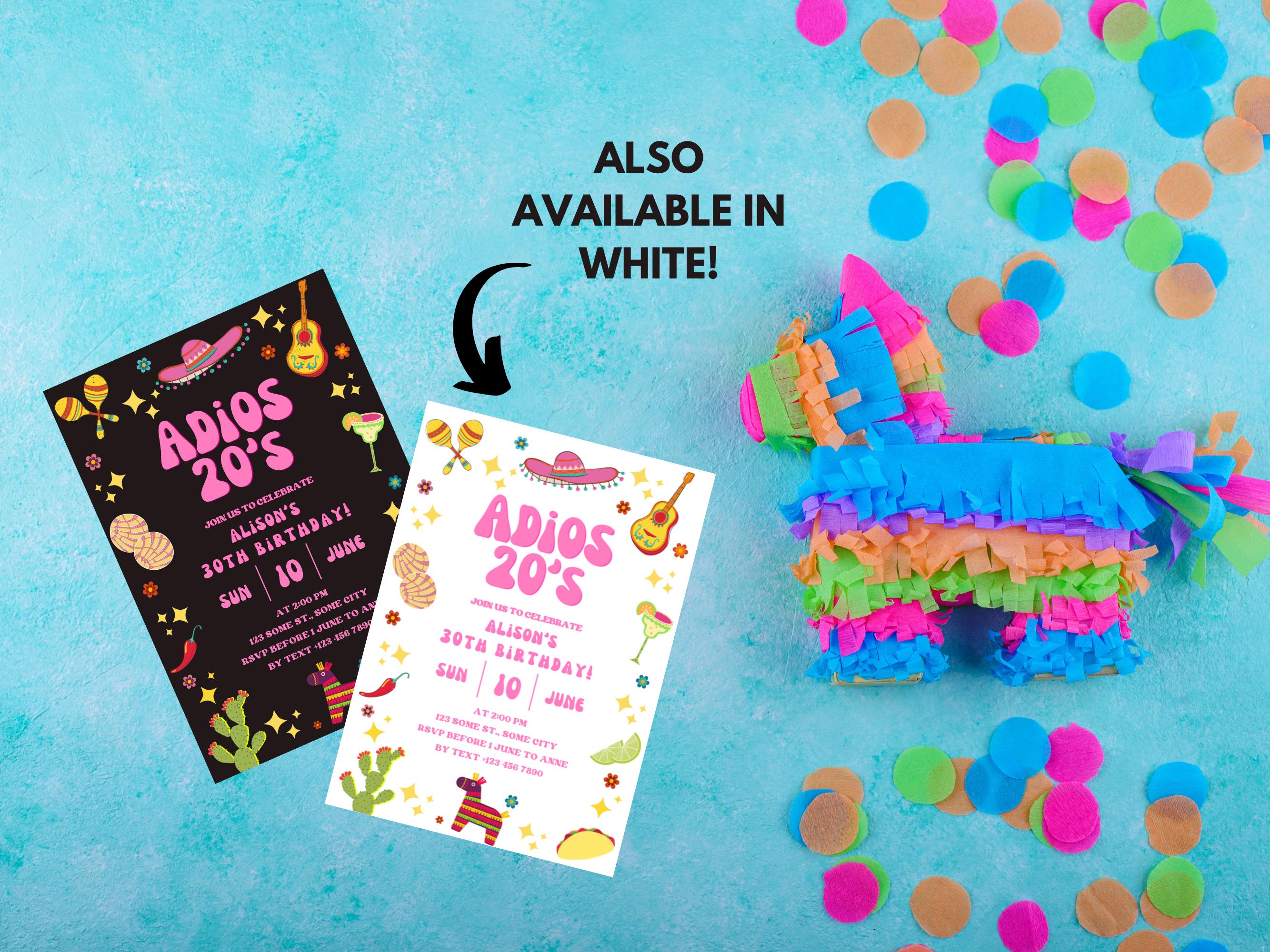 Adios 20s Invite, Adios to My Twenties Invite, Mexican Party Invite ...