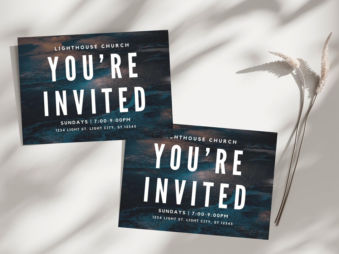 Church Invitation Card, Church Outreach Invite, Modern Church Invite ...