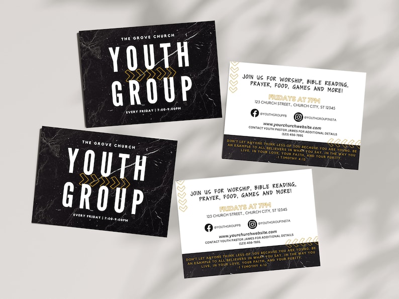 Youth Group Flyer, Youth Group Invite Card, Church Youth Event Invite ...