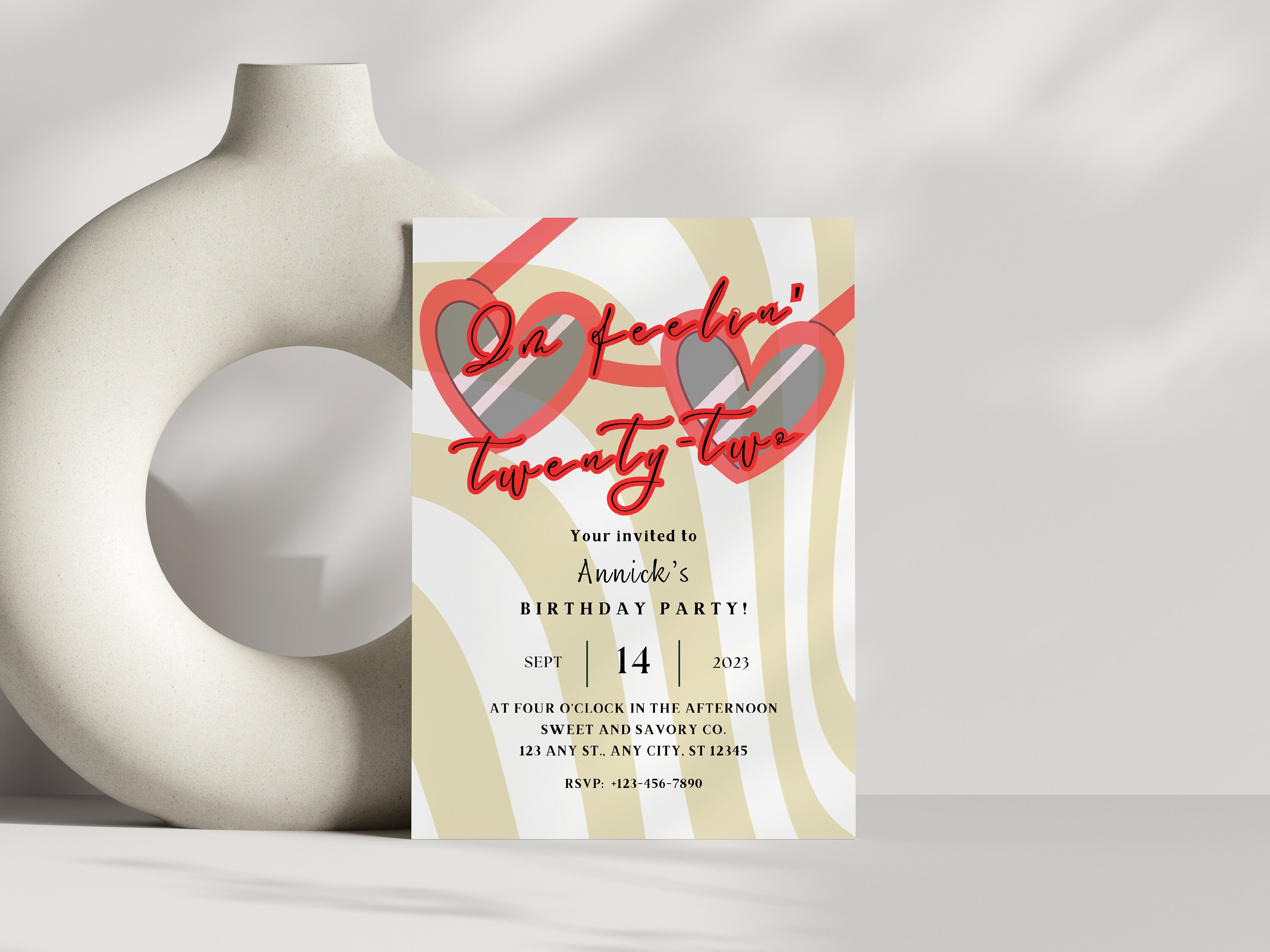 Feeling 22 Invite, in My Birthday Era Invite, Swiftie Invite, Groovy ...