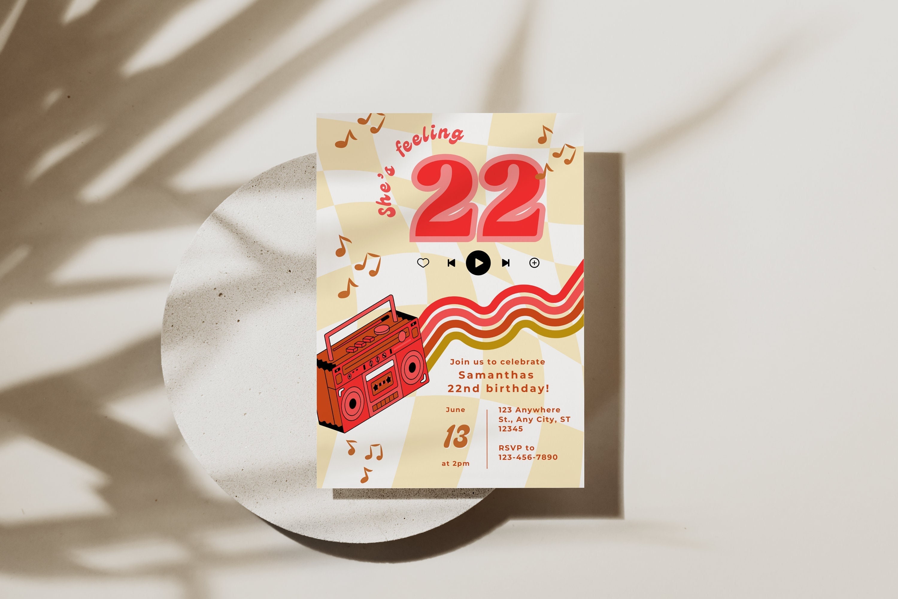 In My Birthday Era Invite, Swiftie Invite, 22nd Birthday Invite, Groovy ...