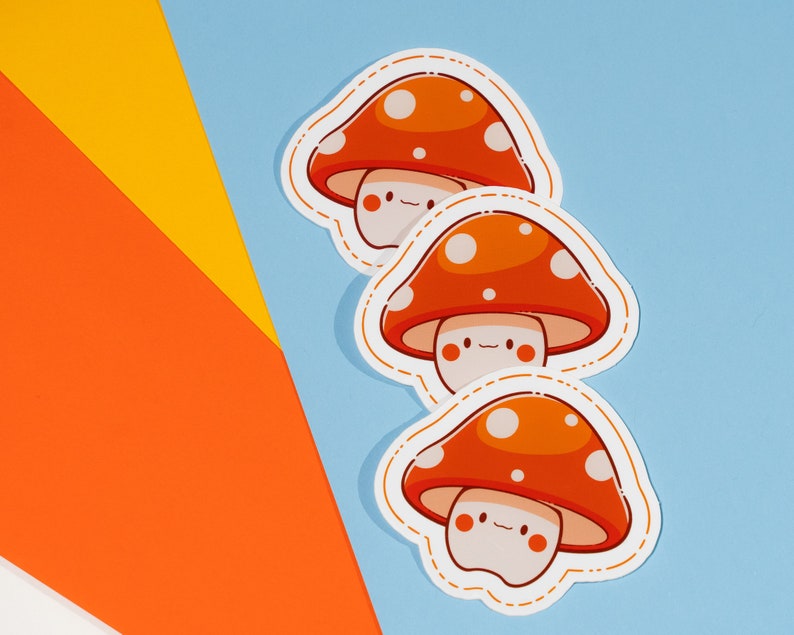 Cute Mushroom Sticker Vinyl Decal for Laptop and Water Bottle PNW ...