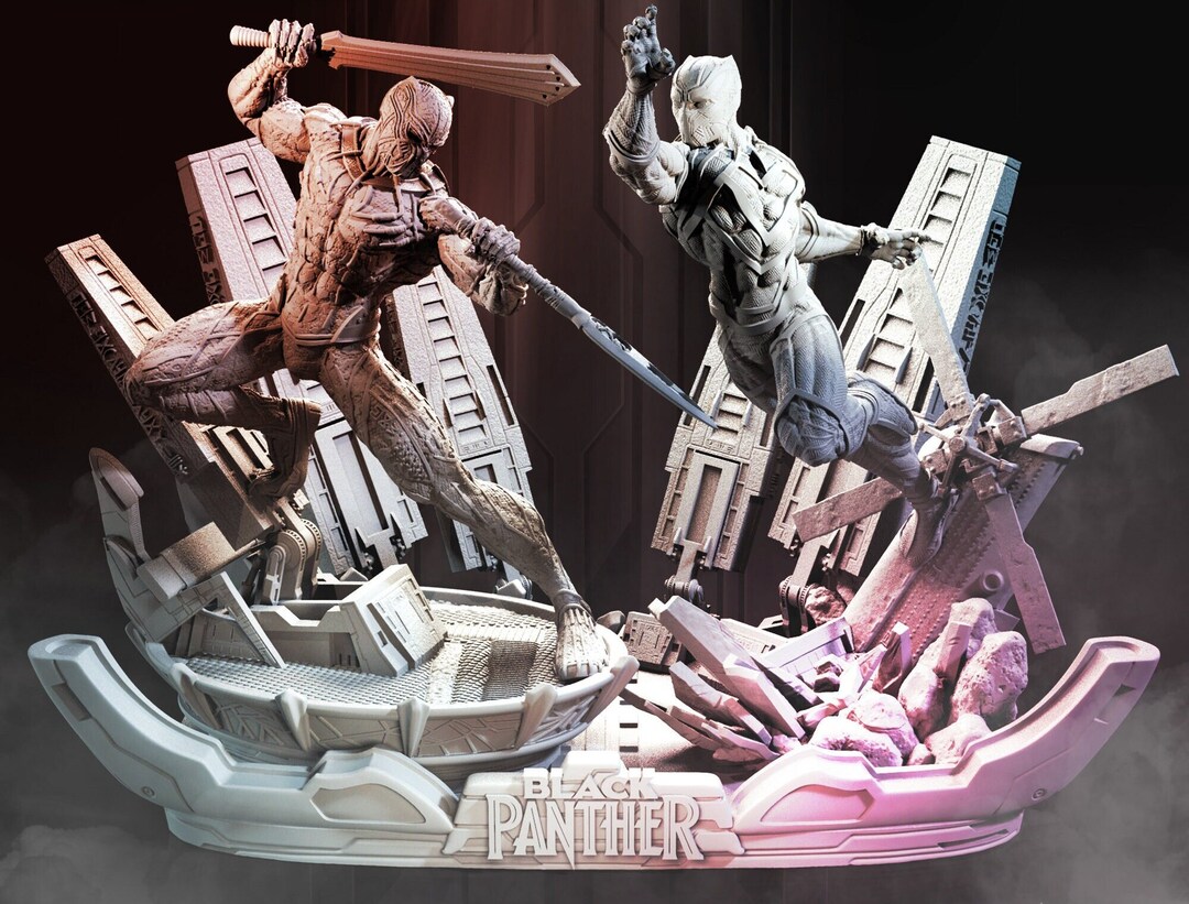 Resin 3D Printed Black Panther Killmonger Diorama Miniature Hand ...