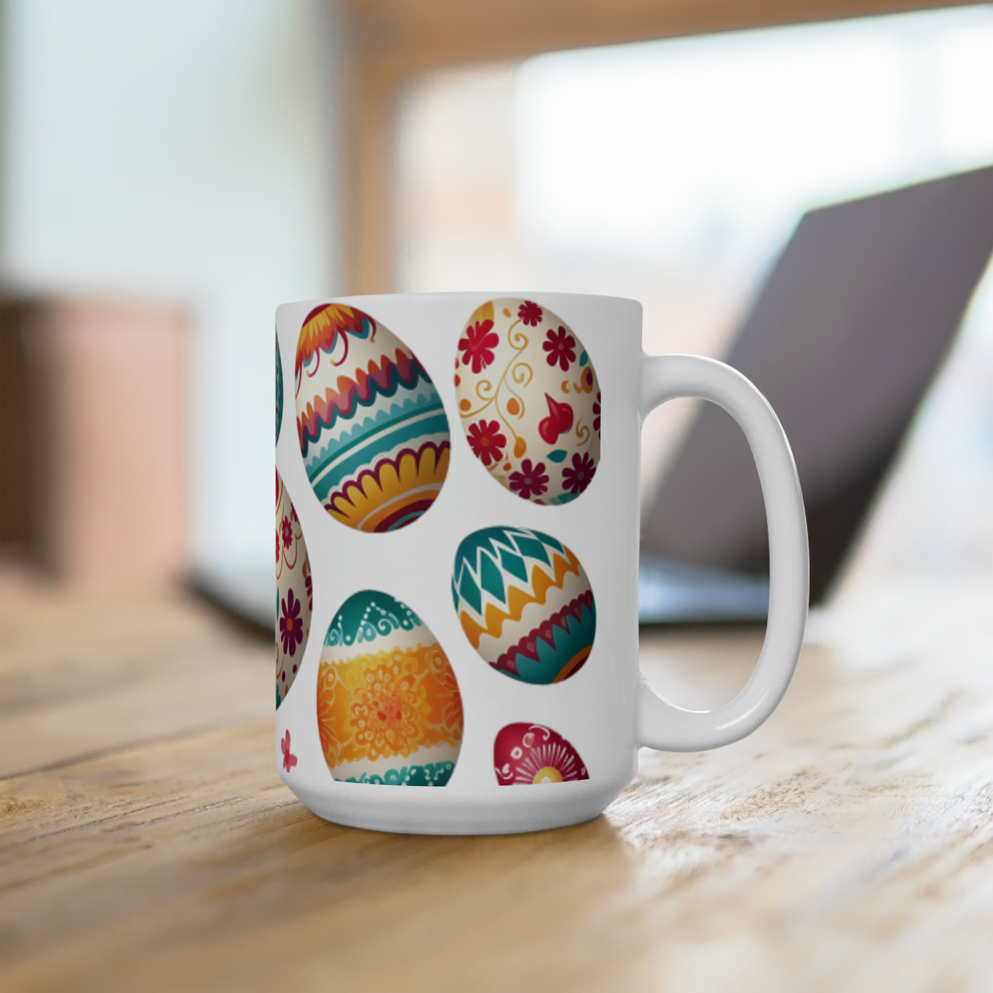 Easter Elegance, Coffee Mug, Tea Mug, Eggs Mug, Celebrate Mug, Unique ...