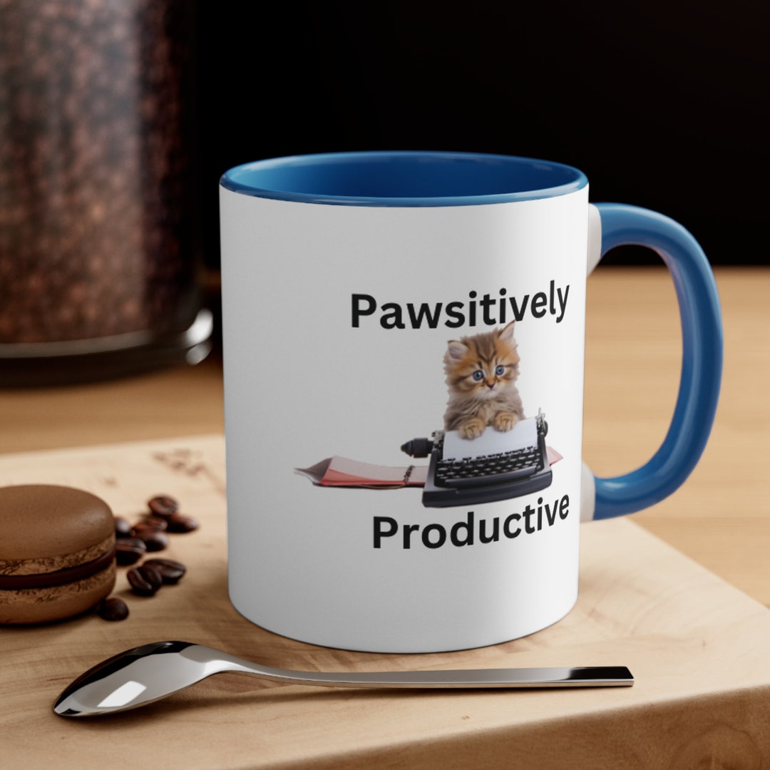 Kitten Working, Kitten Mug, Cat Mom Dad Coffee Mug, Coffee Mug ...