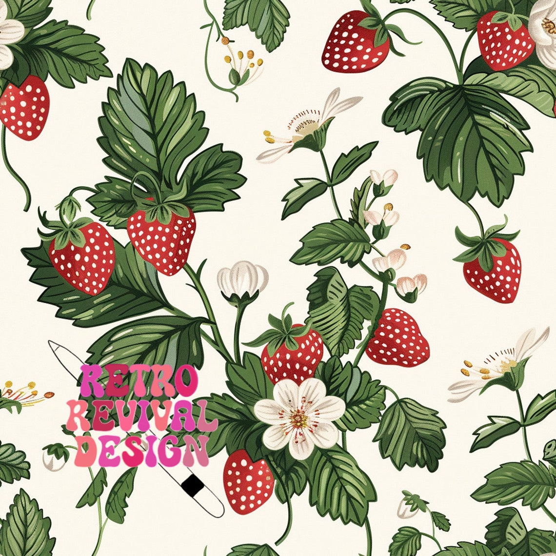 Strawberries Seamless File - Etsy