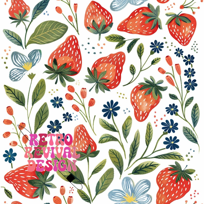 Strawberries Seamless File - Etsy