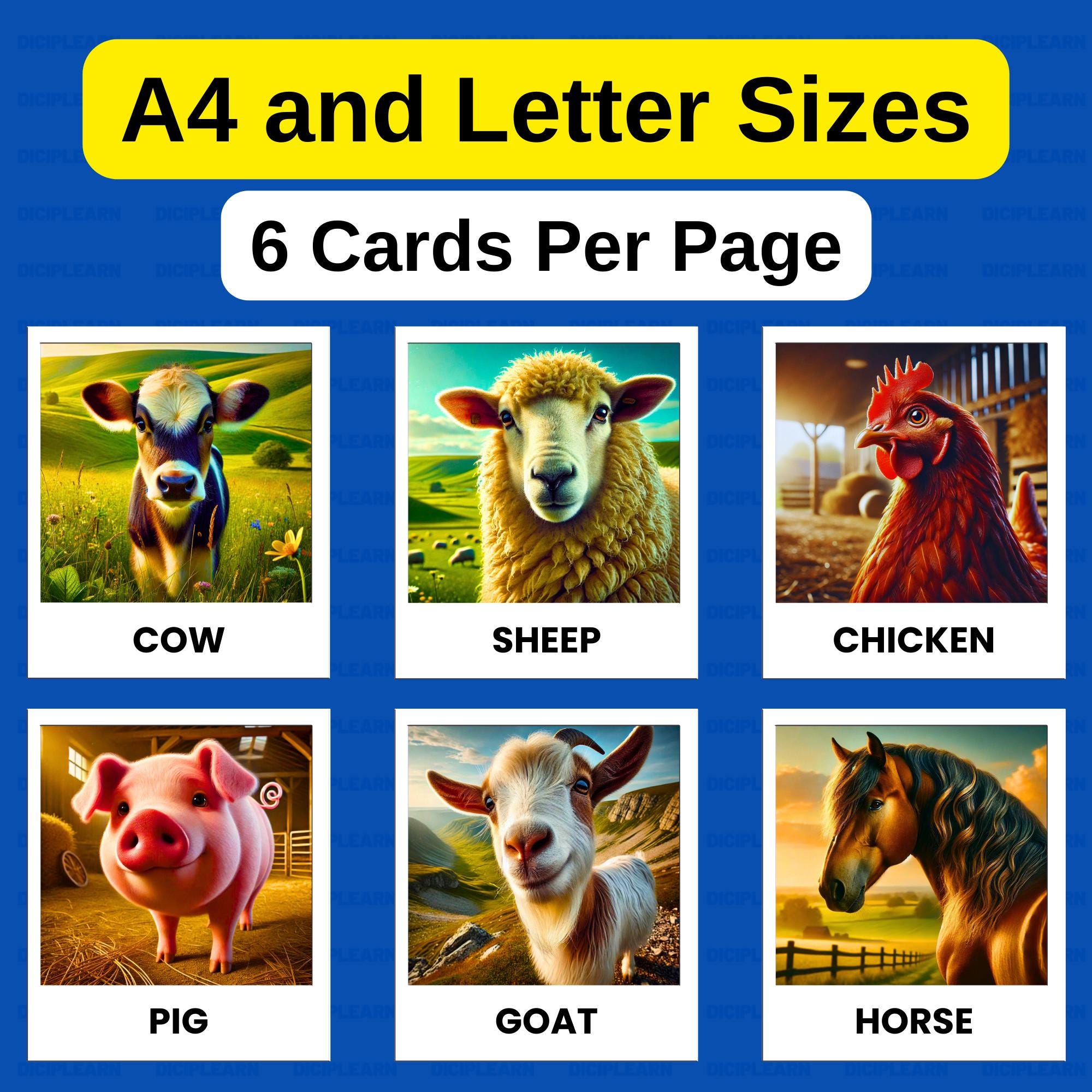 48 Printable Realistic Animal Flashcards to Teach English – Farm ...