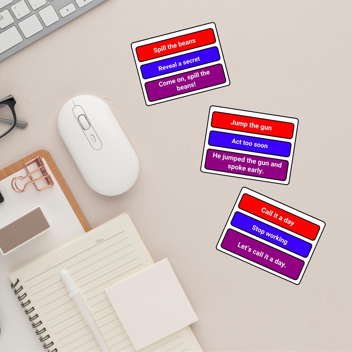 50 English Idioms Flashcards: ESL Vocabulary Learning (printable PDF ...