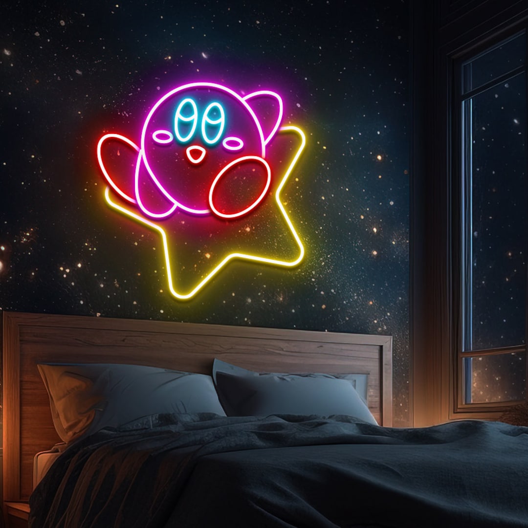 Kirby Neon Sign Kirby Decor Neon Sign Bedroom Japanese Neon - Etsy