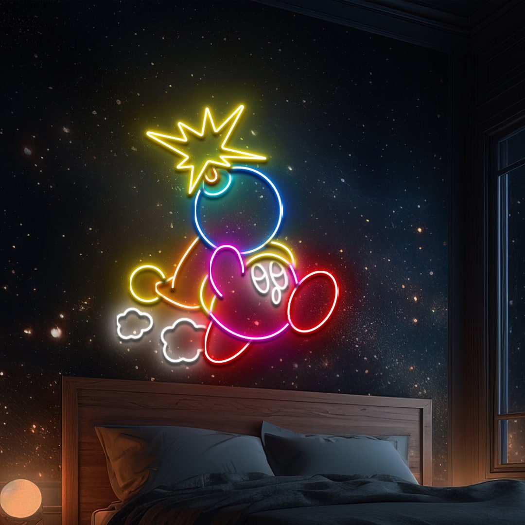 Kirby Neon Sign Kirby Decor Neon Sign Bedroom Japanese Neon - Etsy