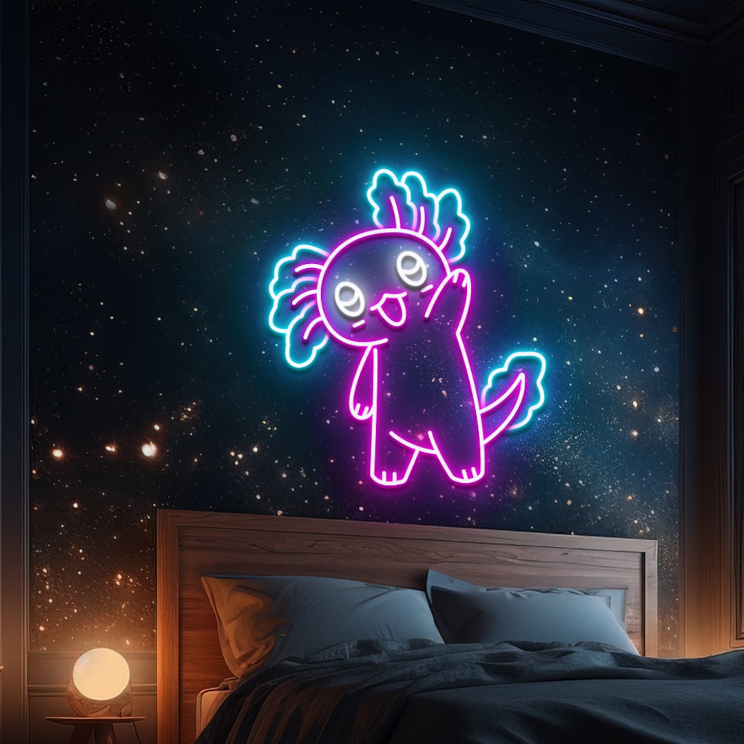 Hello Axolotl Neon Sign Custom Axolotl Neon Light Kawaii - Etsy