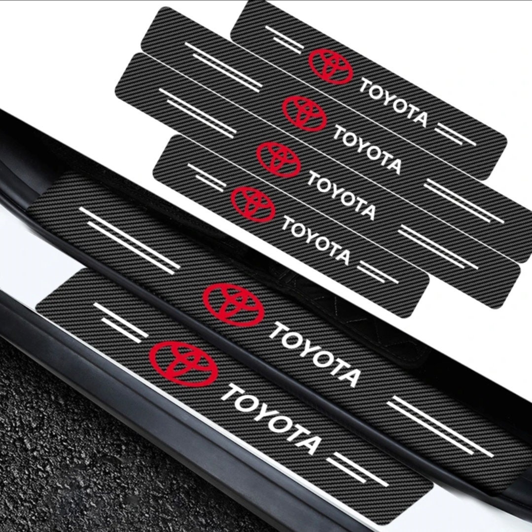 Brand New 4 Toyota Carbon Fiber Door Sill Protector Corolla Rav4 Yaris ...