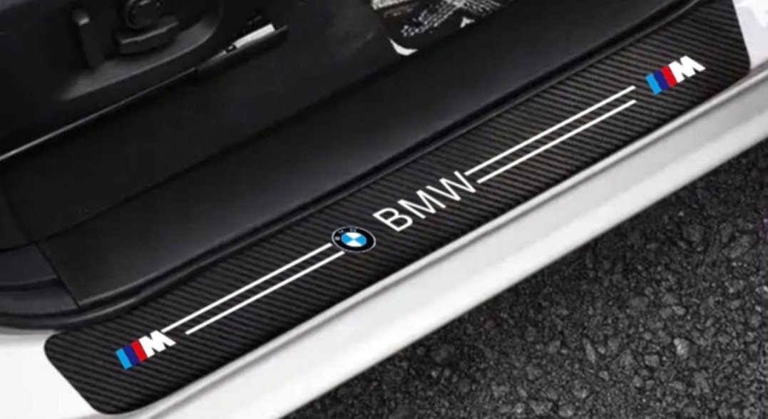 New 4 Carbon Fiber BMW Door Sill Protector X1 X3 X5 M3 M4 M5 M Logo ...