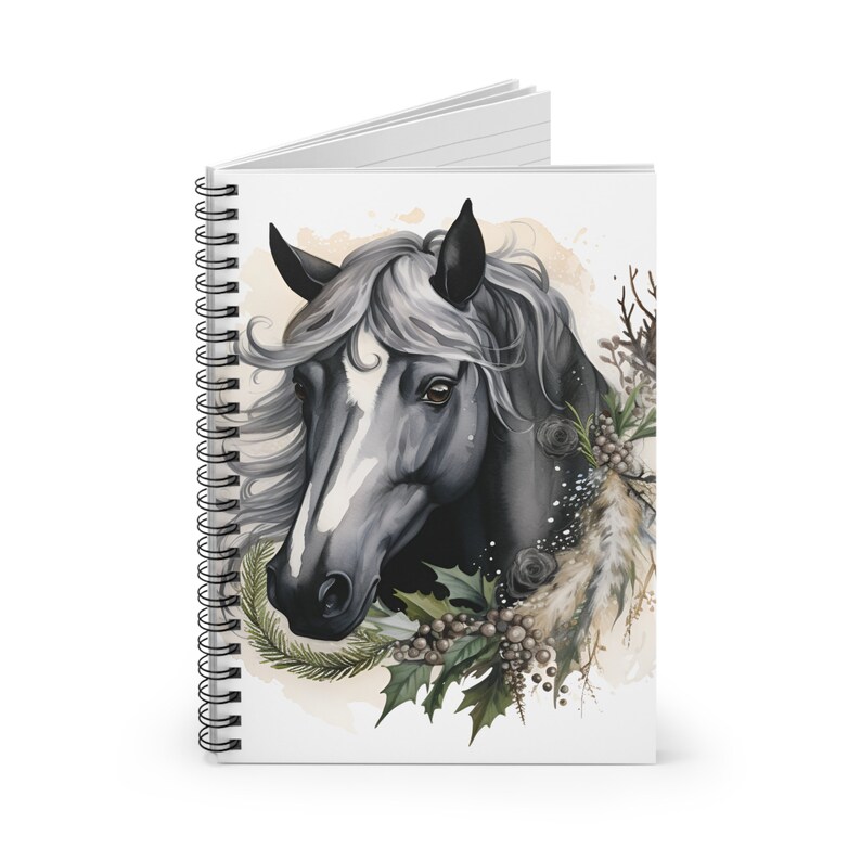 Spiral Horse Notebook With Ruled Line Paper Durable Equine Printed ...