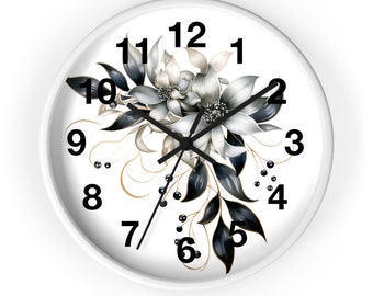 Simple Wall Clock Black and White Clock Minimalist Design - Etsy Israel