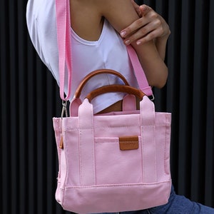 Pink Tote Bag Small Pink Purse Mini Pink Purse Mini Pink Bag small Pink ...