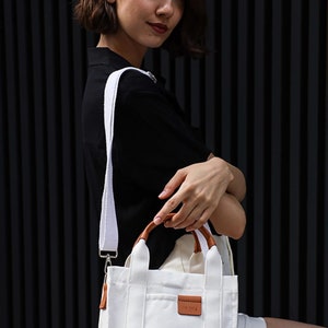 White Canvas Bag Mini Tote Bag Small Tote Bag Canvas Tote Bag Cotton ...