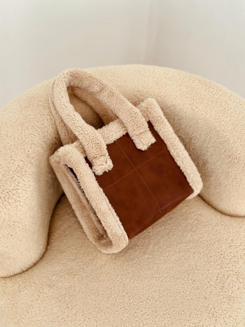 Fuzzy Tote Bag Faux Fur Purse Faux Fur Tote Bag Fur Handbag Fuzzy Bag ...