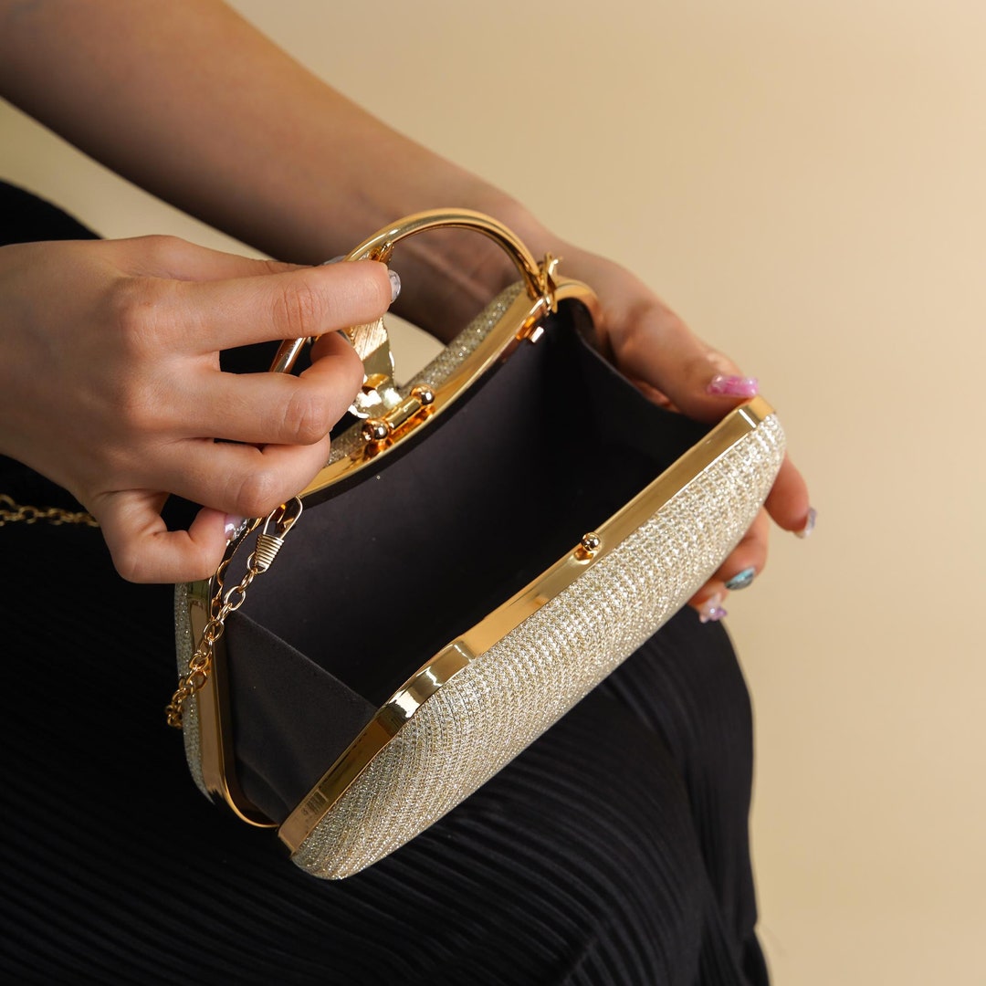 Gold Evening Bag Gold Clutch Purse Gold Evening Clutch Gold Formal Bag ...