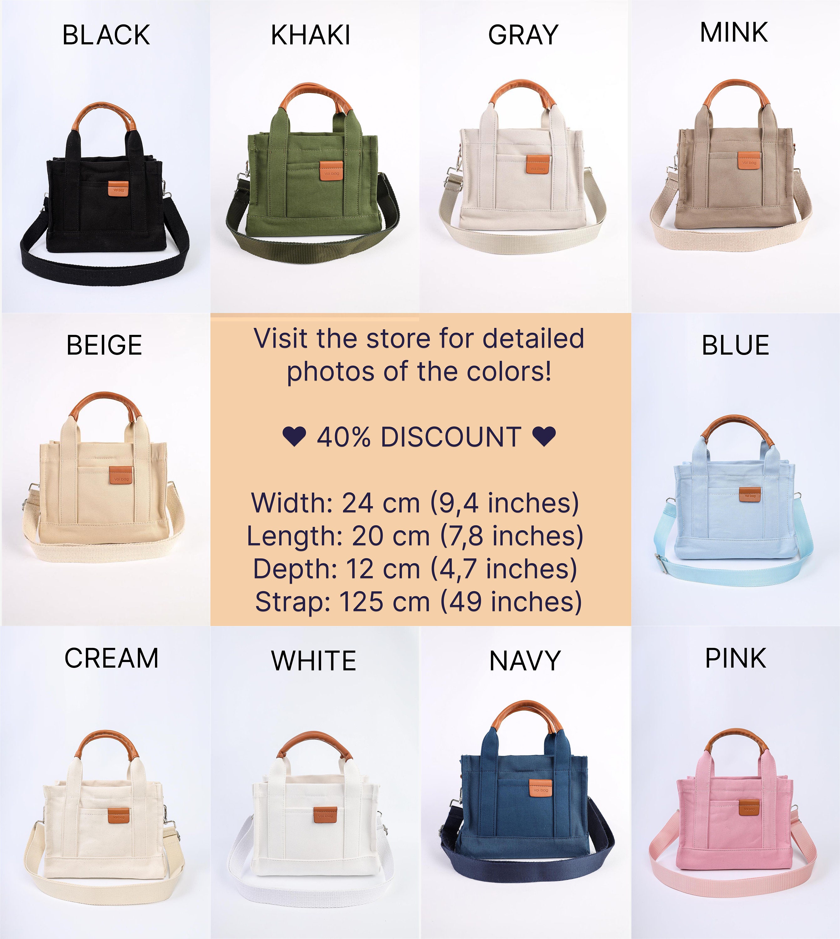 White Canvas Bag Mini Tote Bag Small Tote Bag Canvas Tote Bag Cotton ...