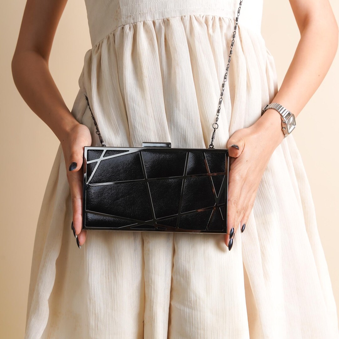 Black Metallic Evening Bags Clutch Bag Evening Clutches and Evening ...