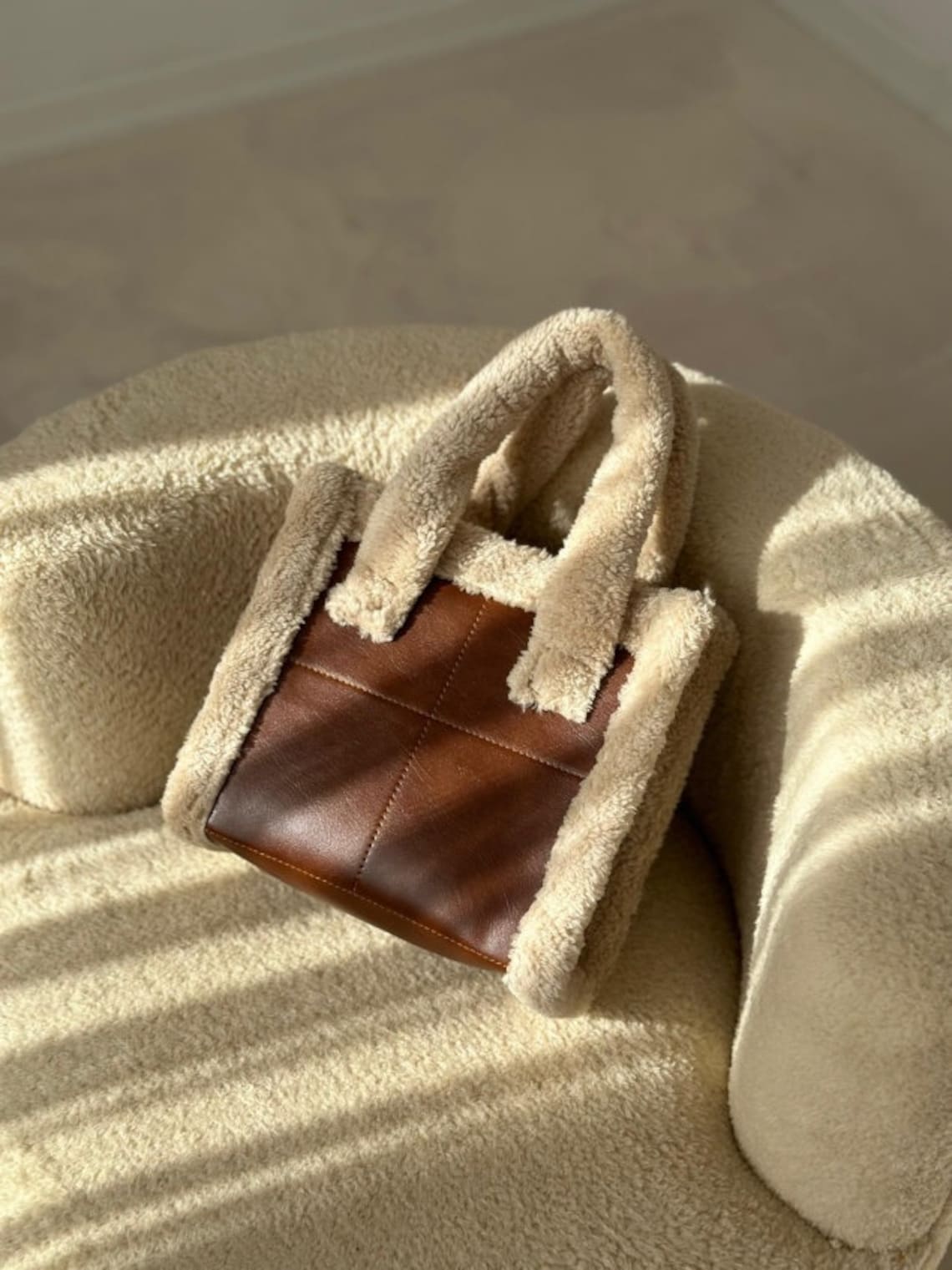 Faux Fur Bag Fur Bag Fur Tote Bag Faux Fur Handbag Fluffy Bags Fuzzy ...