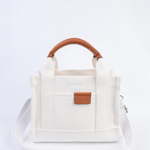 White Canvas Bag Mini Tote Bag Small Tote Bag Canvas Tote Bag Cotton ...