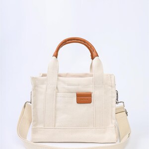 Mini Canvas Tote Bag - Mini Tote Bag With Pockets- Small Tote Purse ...