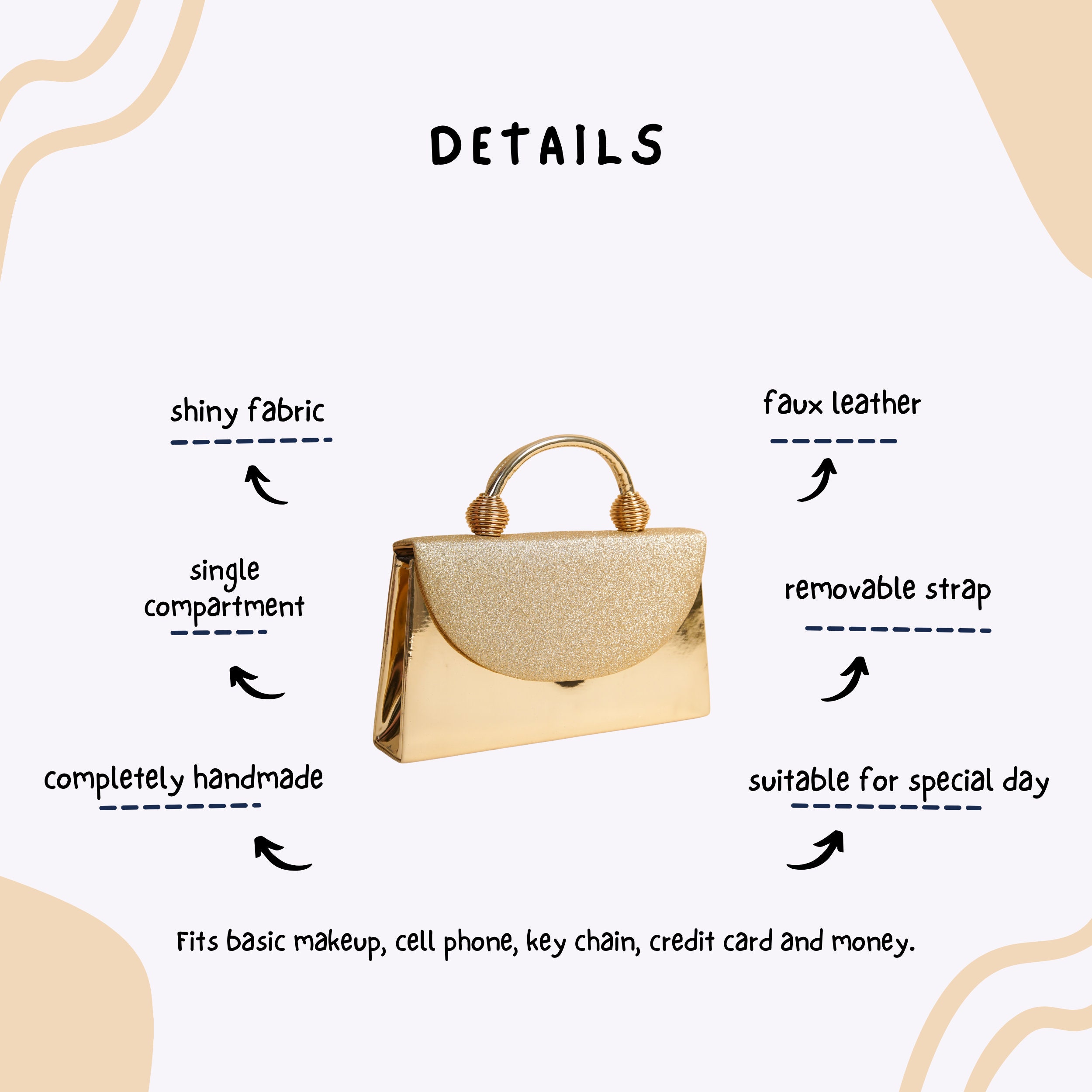 Gold Evening Bag - Evening Clutch - Formal Bag - Gold Bag Wedding ...