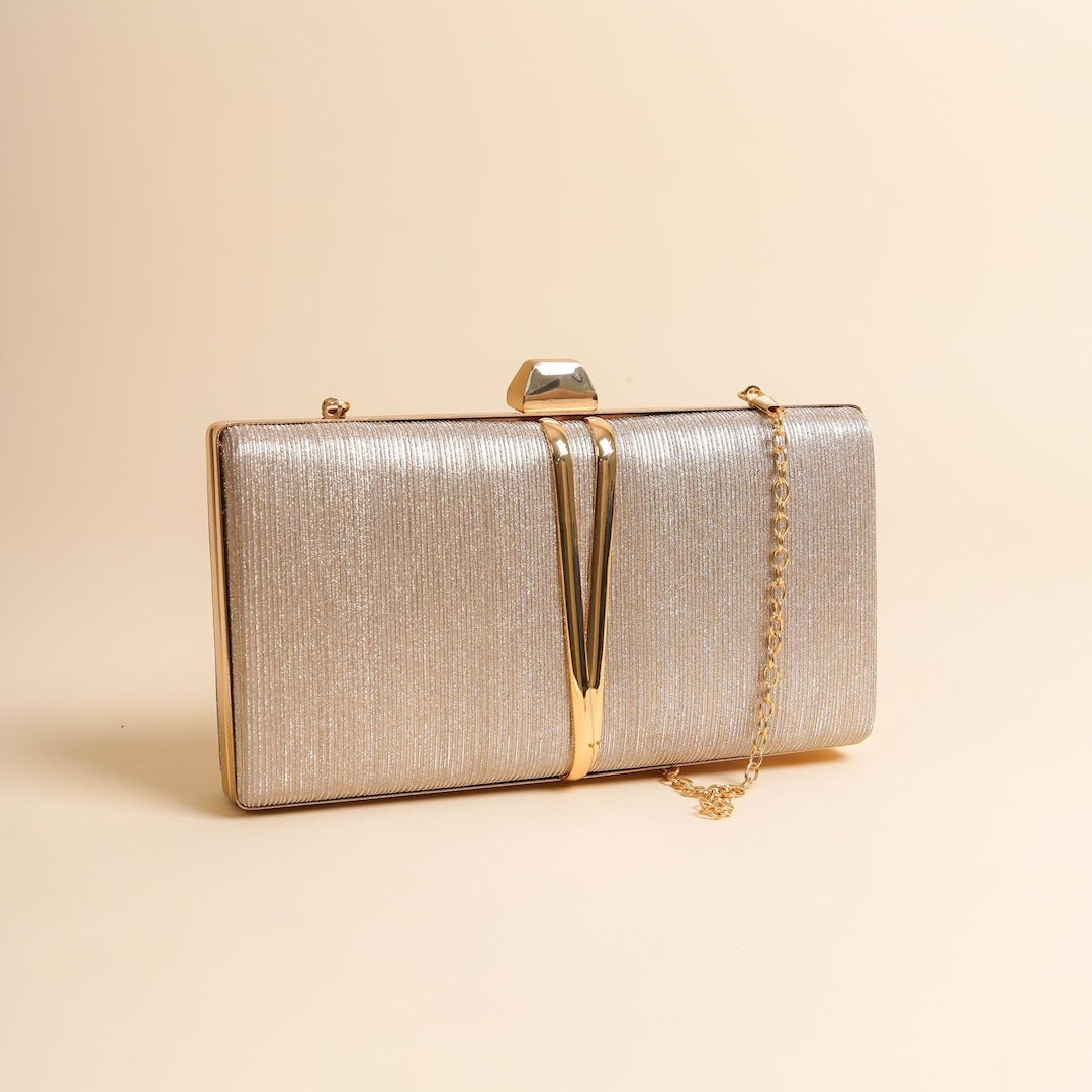 Gold Clutch Evening Bag - Golden Evening Bag - Shimmering Evening Bag ...