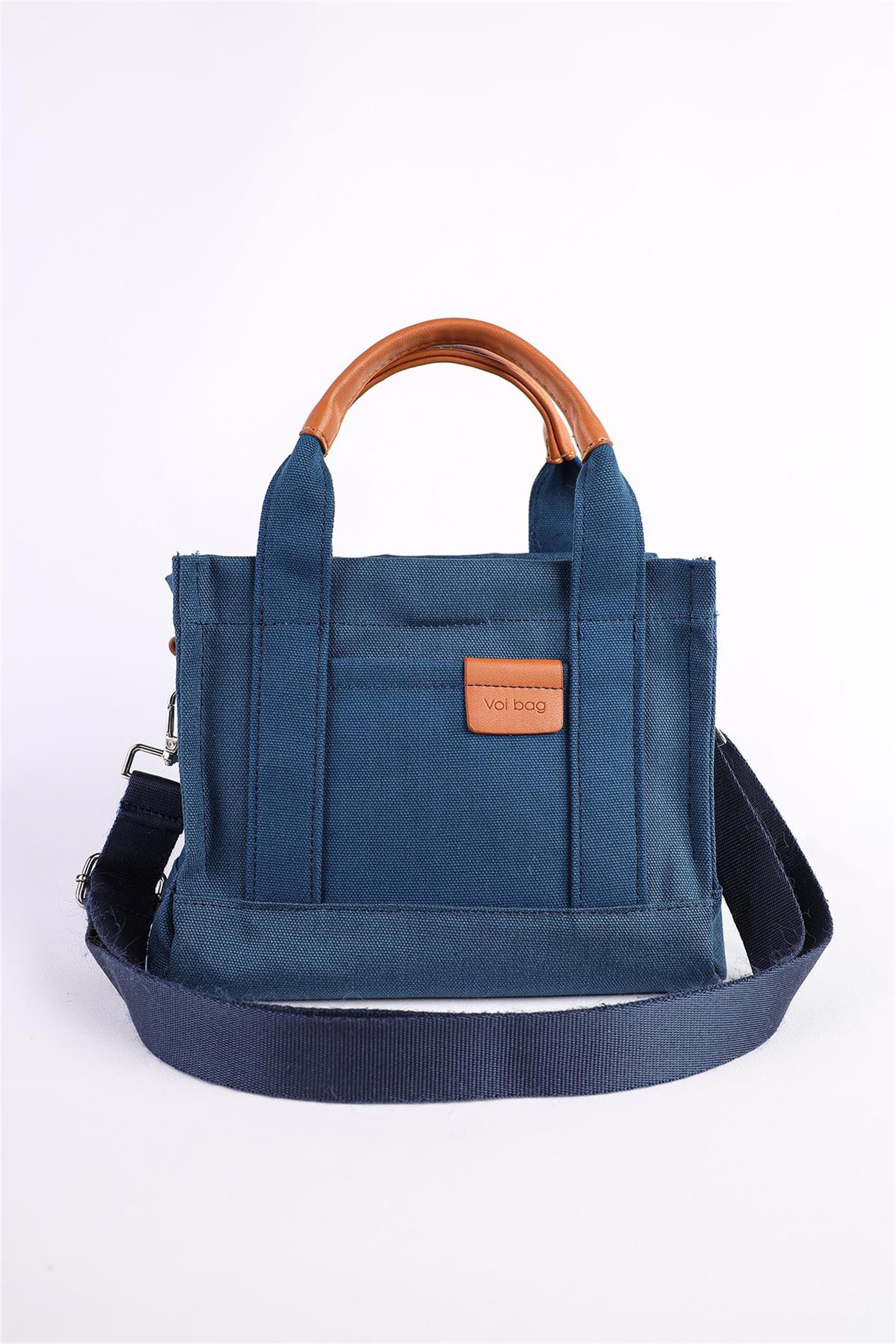 Small Tote Bag Navy Blue Tote Bag Mini Canvas Tote Bag Women Shoulder ...