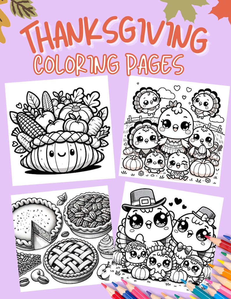 Black White Fun Thanksgiving Coloring Pages, Coloring Pages, Adult ...