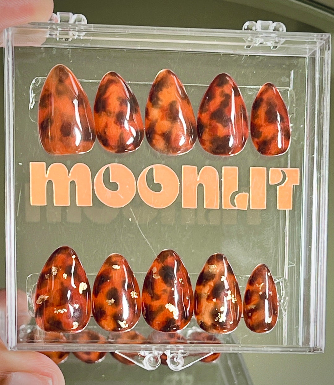 Fall Tortoise Shell W/o Gold Leaf Gel Press on Nails - Etsy