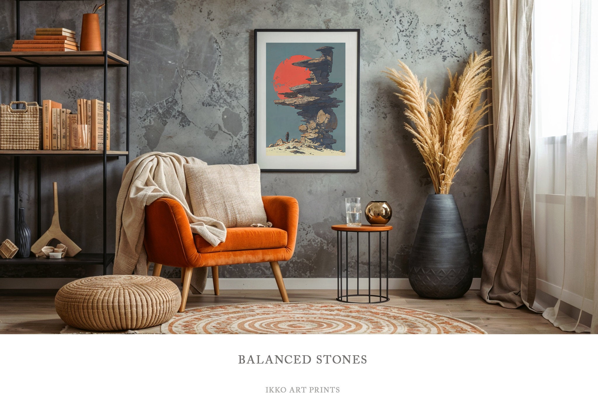 Studio Ghibli-inspired Art Print: Balanced Stones. Watercolour Fantasy ...