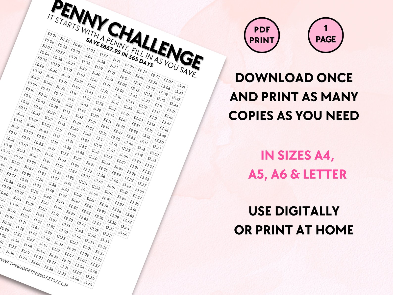 Penny Challenge, 1p Savings Challenge, Penny Savings Challenge, Learn ...