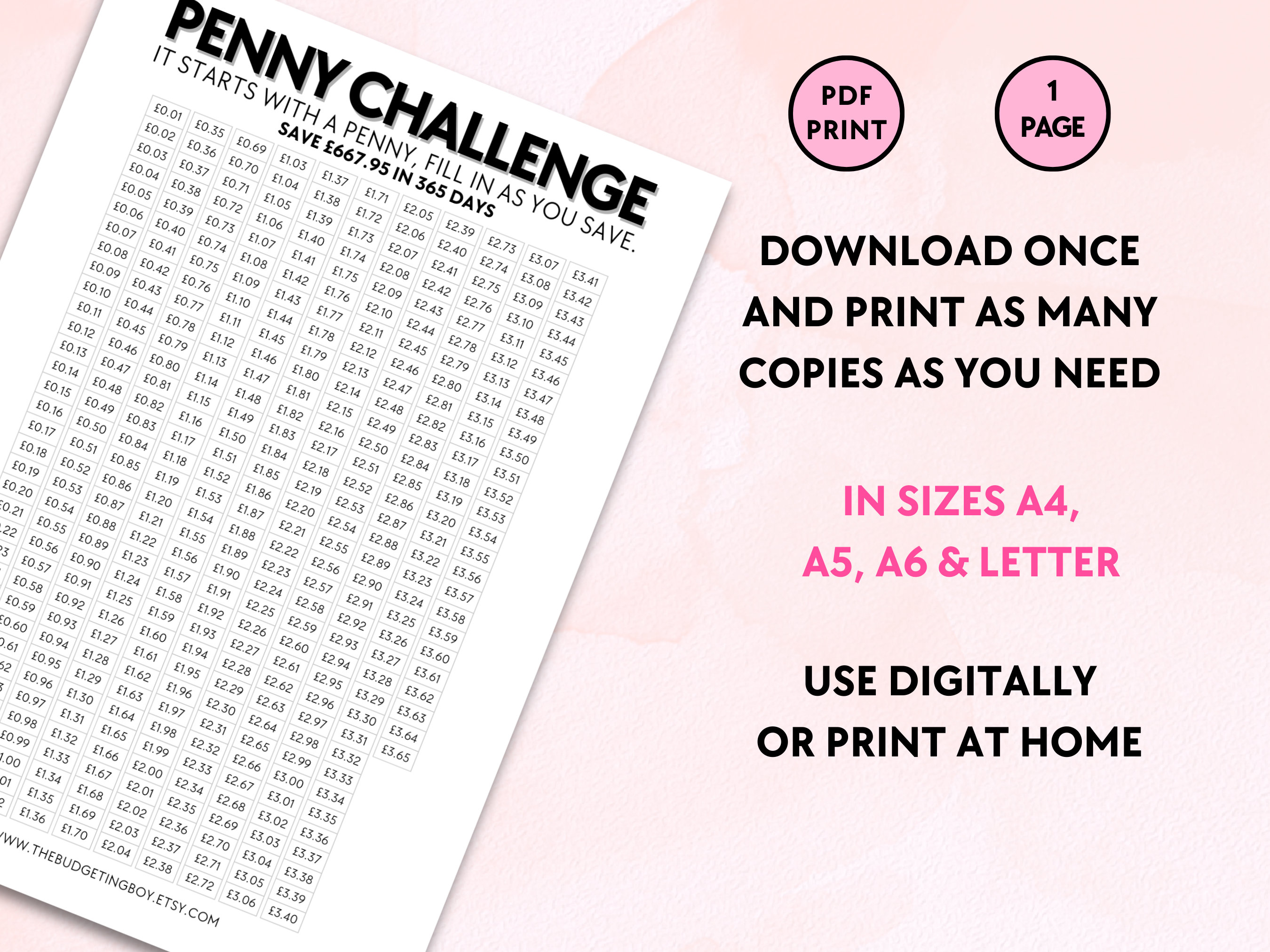 Penny Challenge, 1p Savings Challenge, Penny Savings Challenge, Learn ...