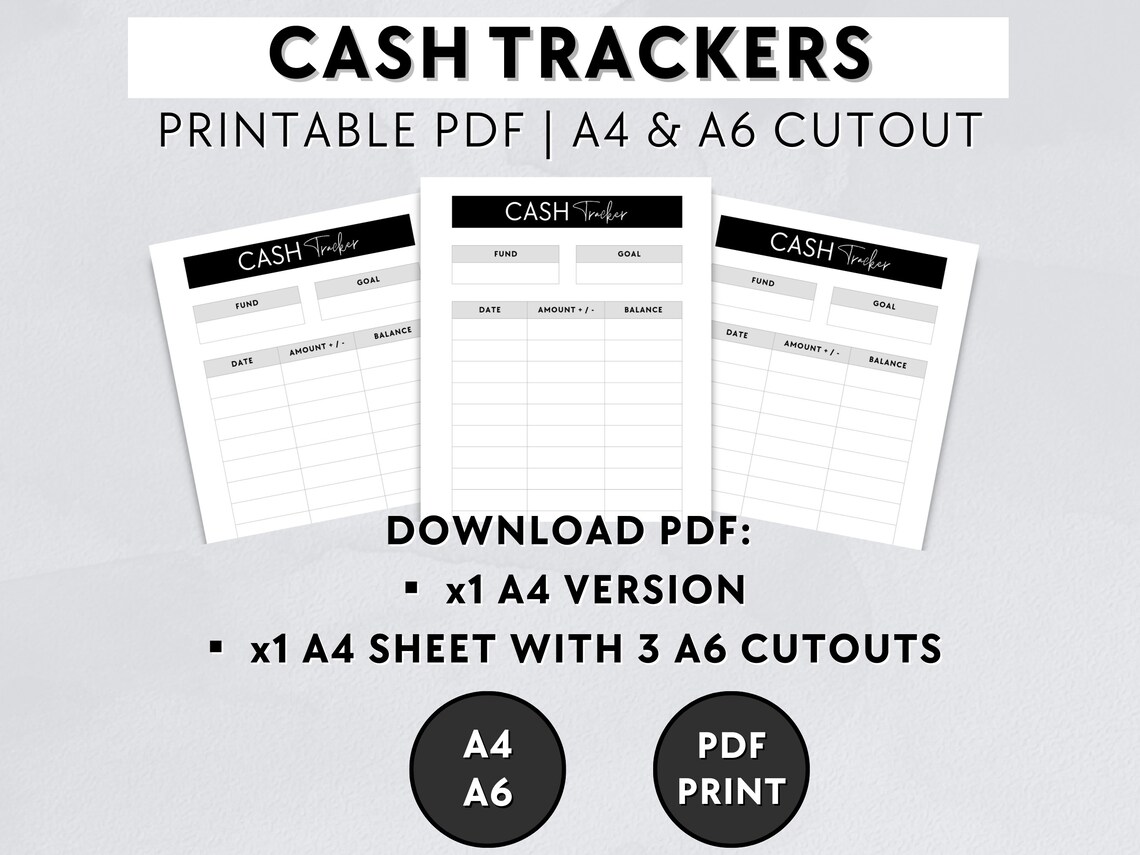 Cash Trackers Printable, Cash Tracker, A6 Cash Envelope System, Track ...
