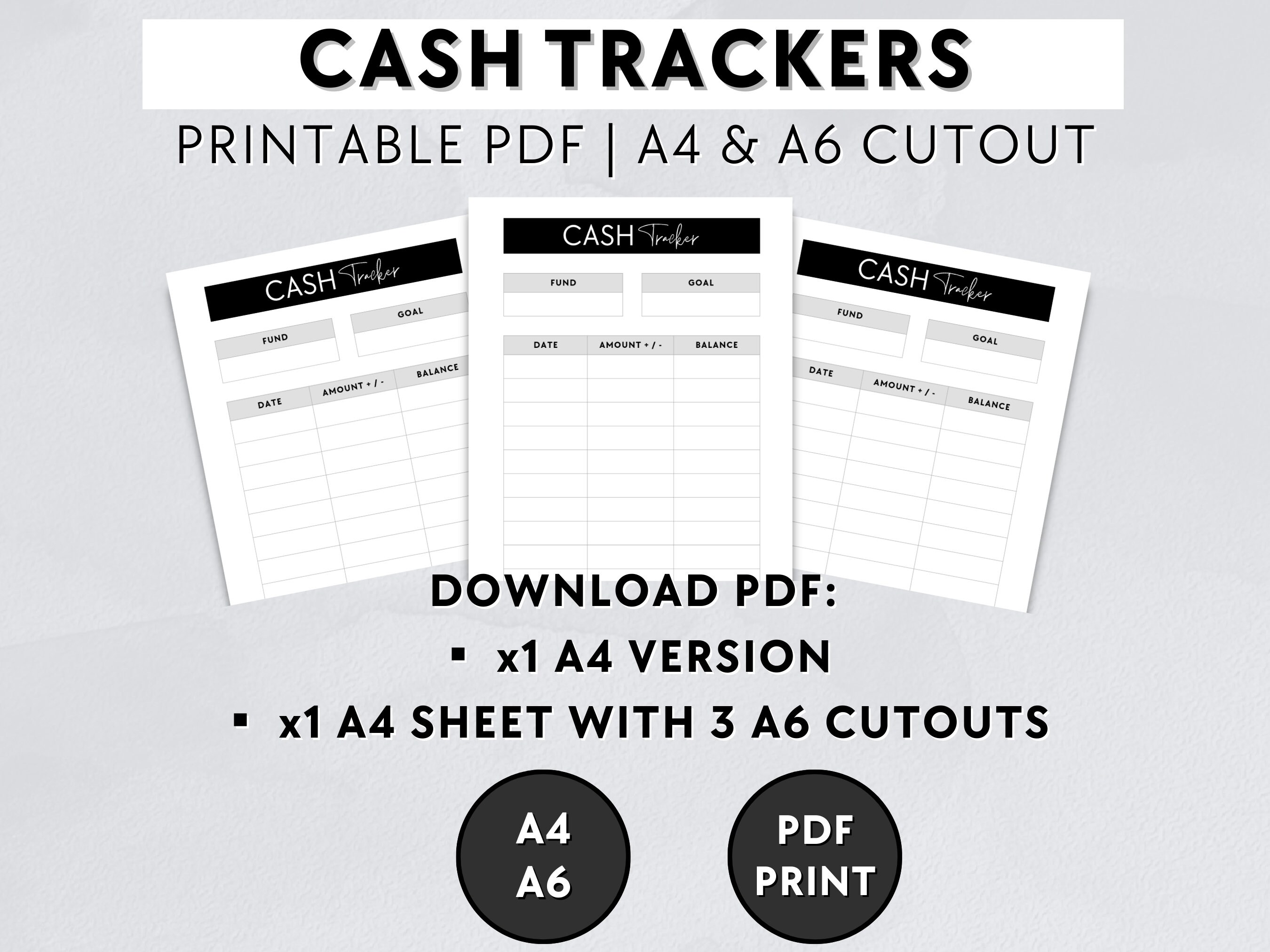 Cash Trackers Printable, Cash Tracker, A6 Cash Envelope System, Track ...