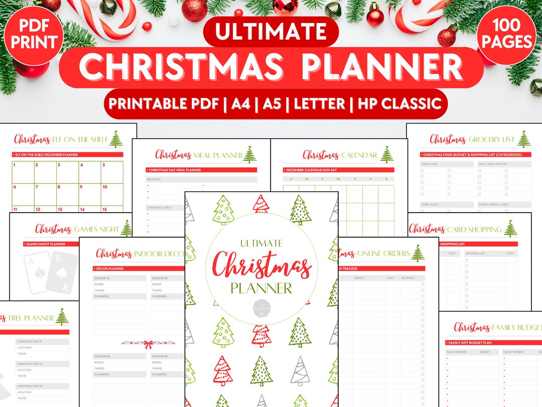 Christmas Planner Printable, Christmas Gift List, Xmas Planner ...
