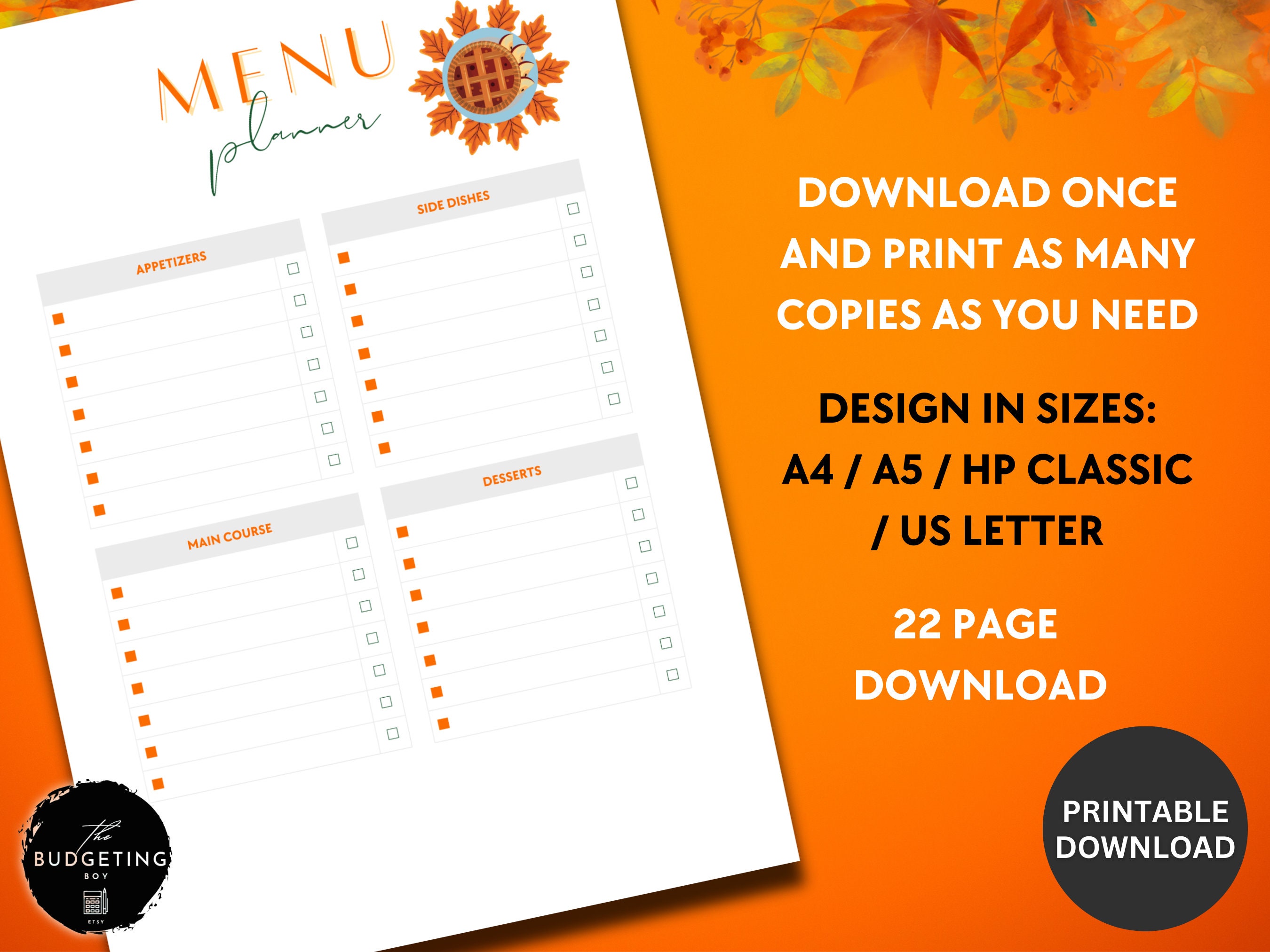 Thanksgiving Planner Printable, Holiday Calendar Schedule, Decor Plan ...