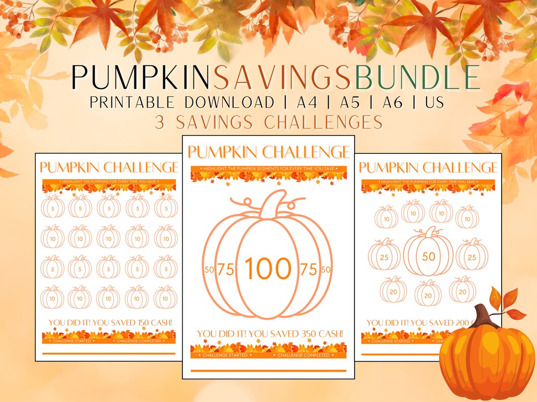 Autumn Savings Challenge, Pumpkin Savings Challenge, Cash Stuffing ...