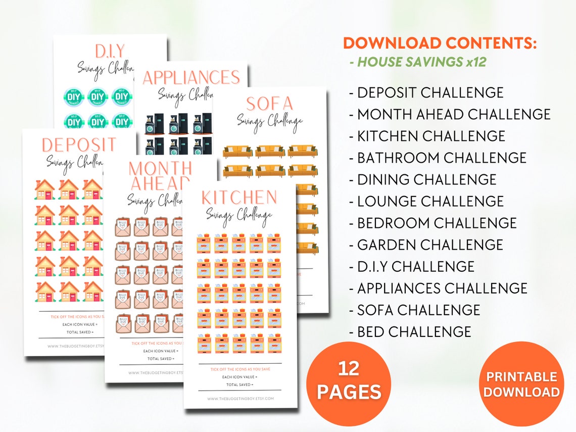 Home Savings Challenge, House Savings Challenge, Moving Out, Home ...