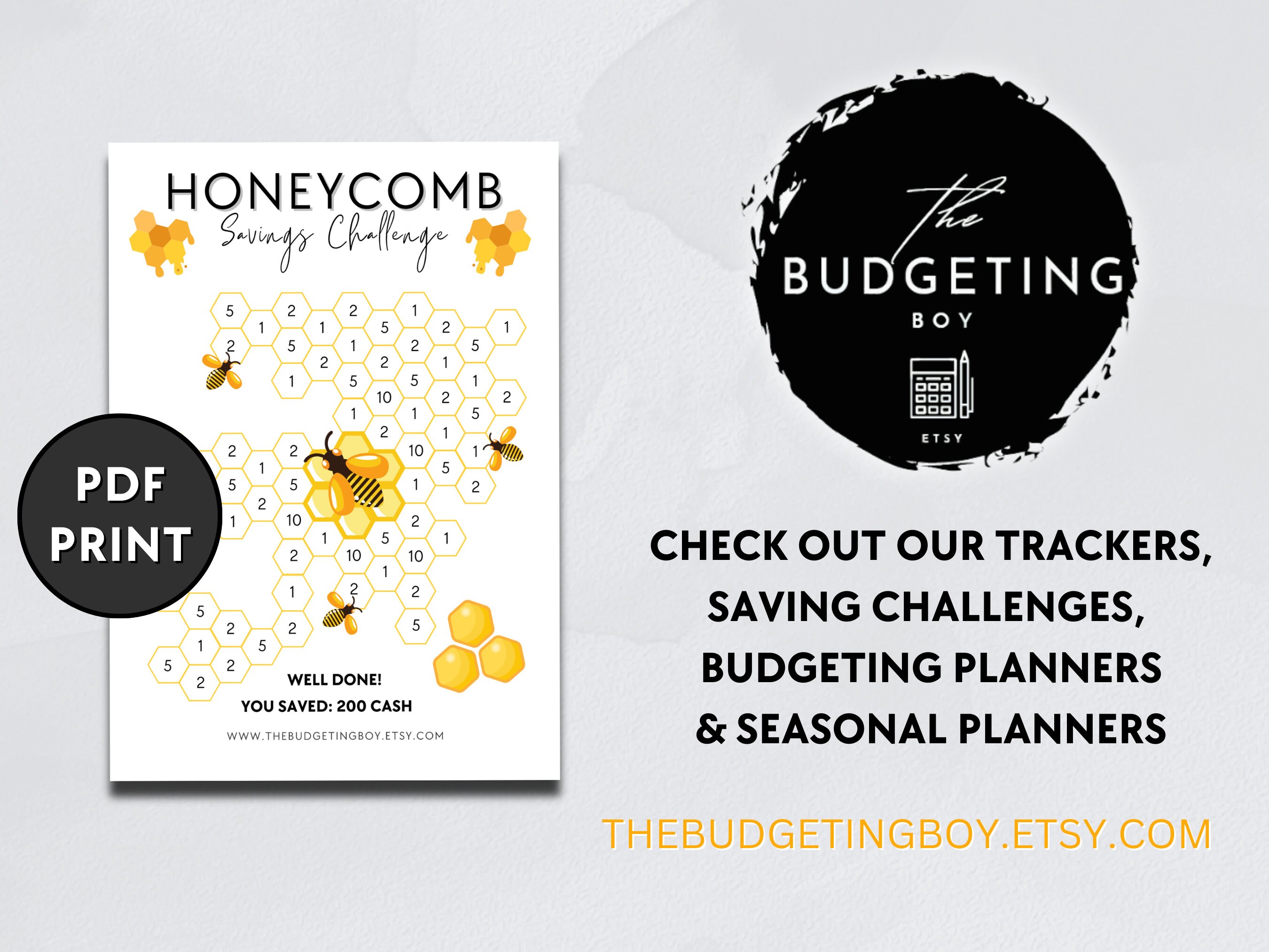 Bee Savings Challenge Printable Savings Fun Savings Tracker - Etsy ...