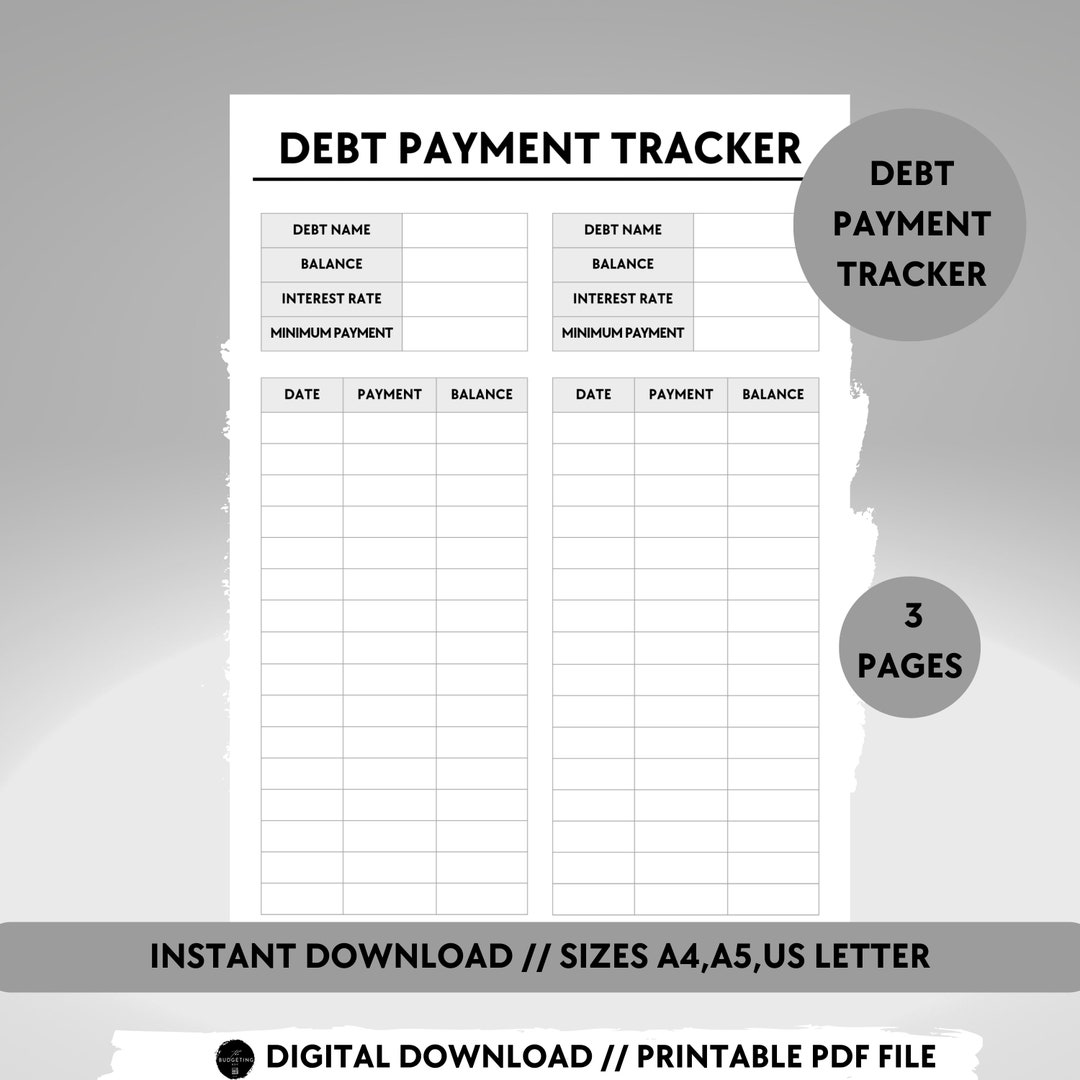 Printable Debt Repayment Debt Snowball Tracker Family Bills - Etsy