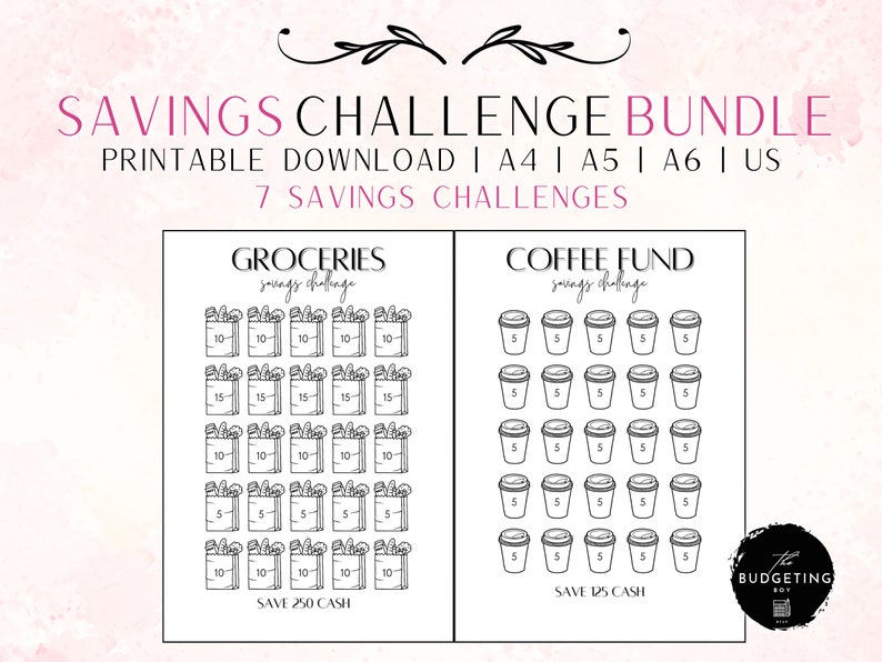 Printable Savings Challenge Bundle Cash Stuffing Challenges - Etsy ...