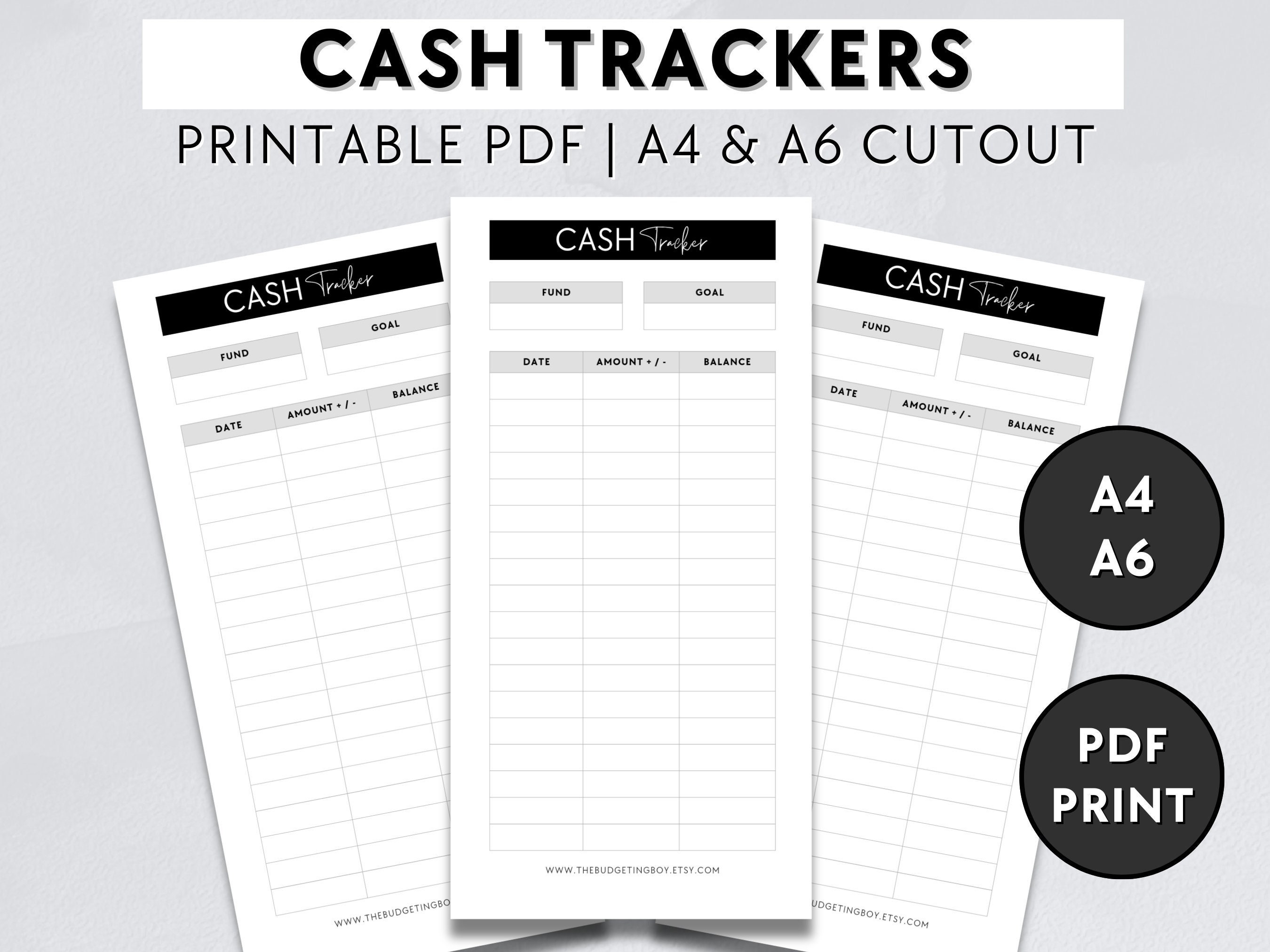 Cash Trackers Printable, Cash Tracker, A6 Cash Envelope System, Track ...