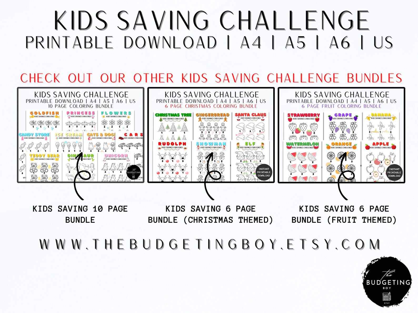 Kids Savings Challenge Printable Learning Numbers Learn to - Etsy UK